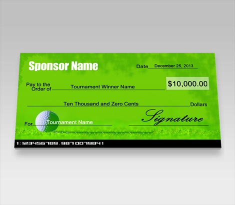 Golf Checks - Golf Tournament Checks - Signazon.com